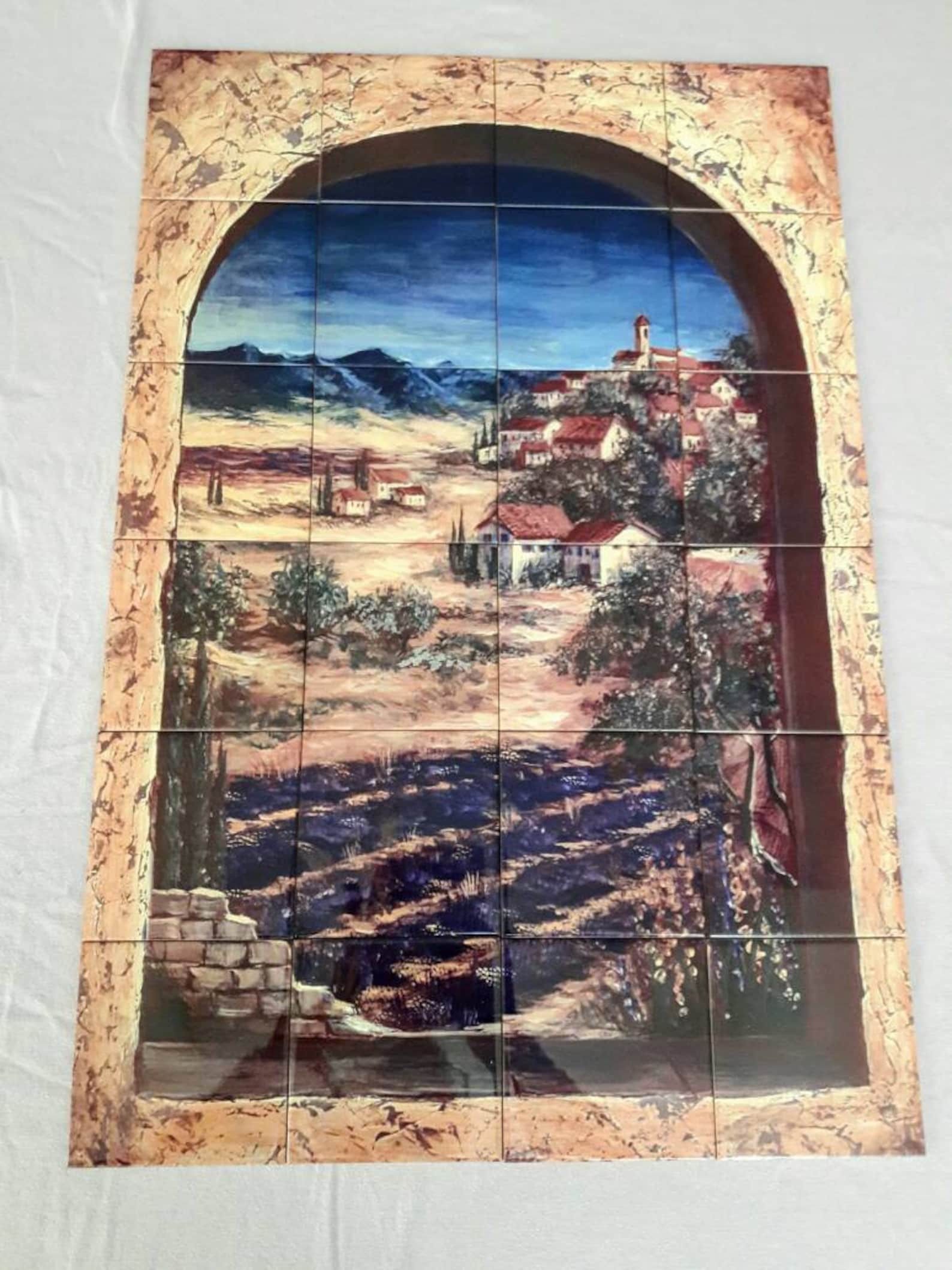 Tuscany Italy Ceramic tile Mural. | Etsy