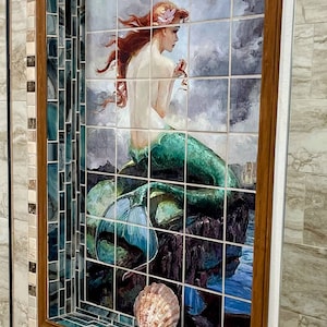 Ceramic Tile Mural of a Mermaid. - Etsy