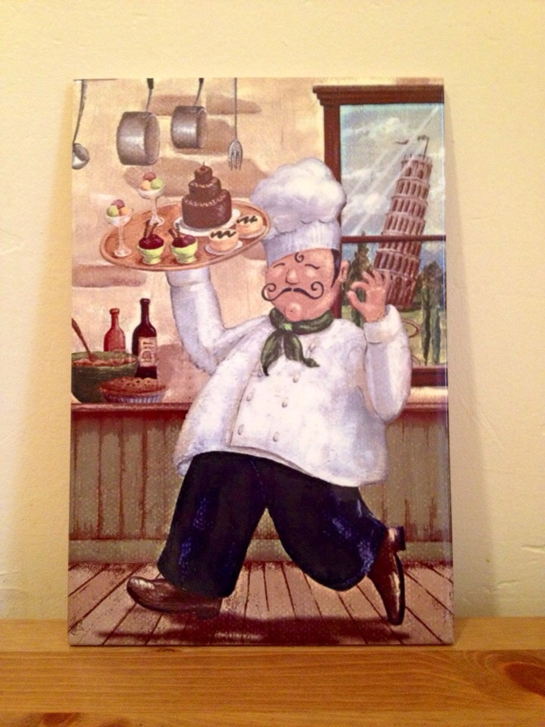 Pastry Chef Ceramic Wall Art Tile, 8" by 12" Glossy Finish, With or ...