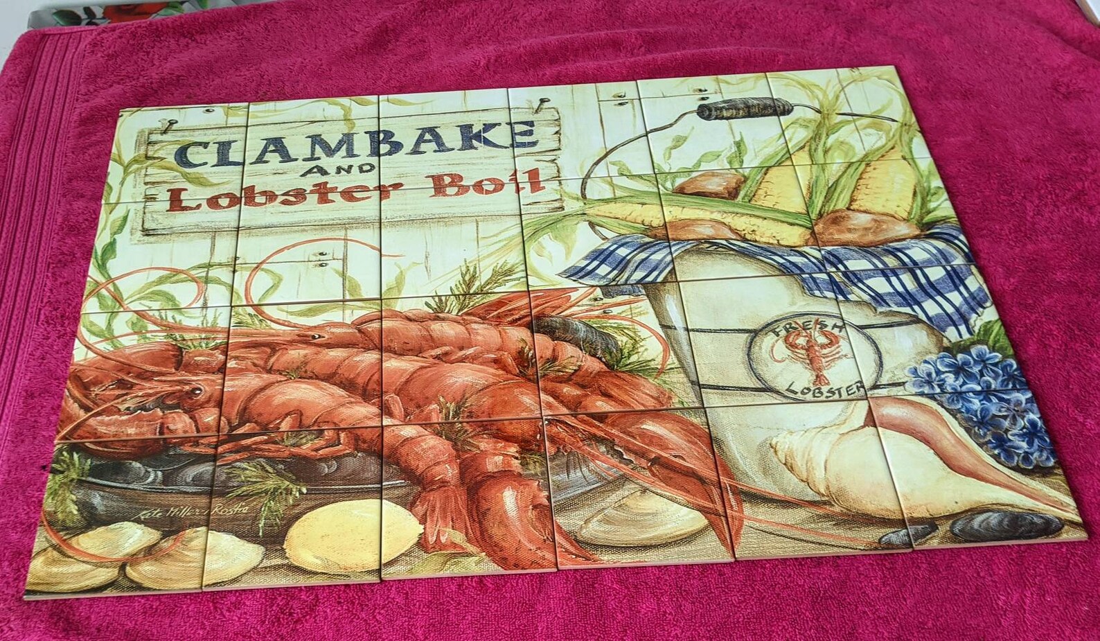 Lobster and Clam Ceramic Backsplash. - Etsy