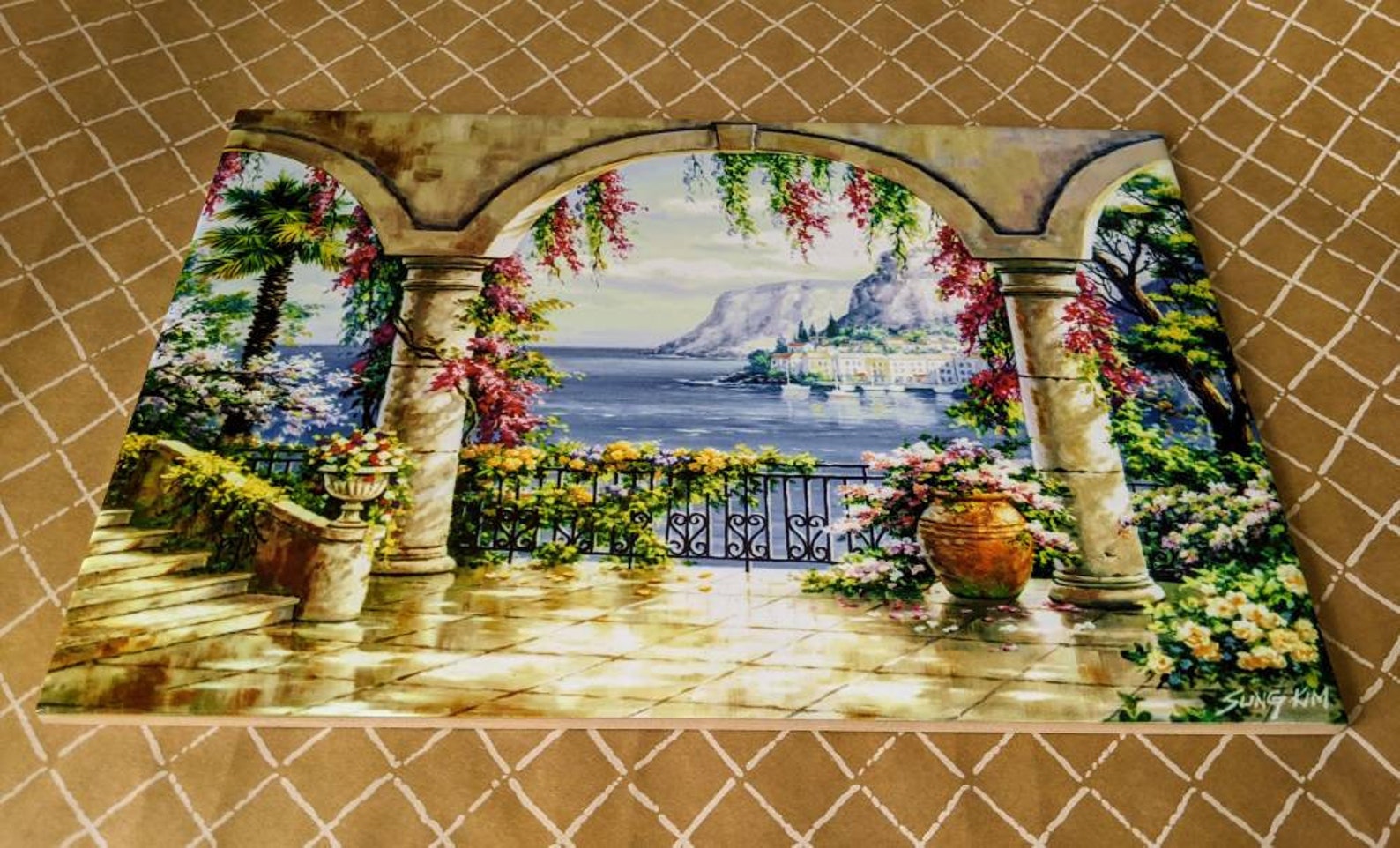 Capri Island Ceramic Wall Art Tile, 8" by 12" Glossy Finish, With or ...