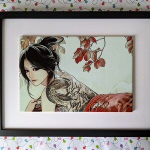 Dragon Tattoo Ceramic Wall Art Tile, 8" by 12" Glossy Finish, With or ...