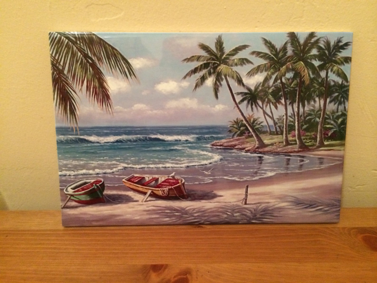 Jamaica Ceramic Wall Art Tile 8 by 12 Glossy | Etsy