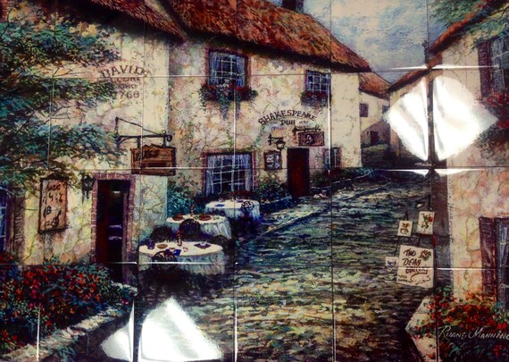 England Courtyard Ceramic Tile Backsplash. | Etsy