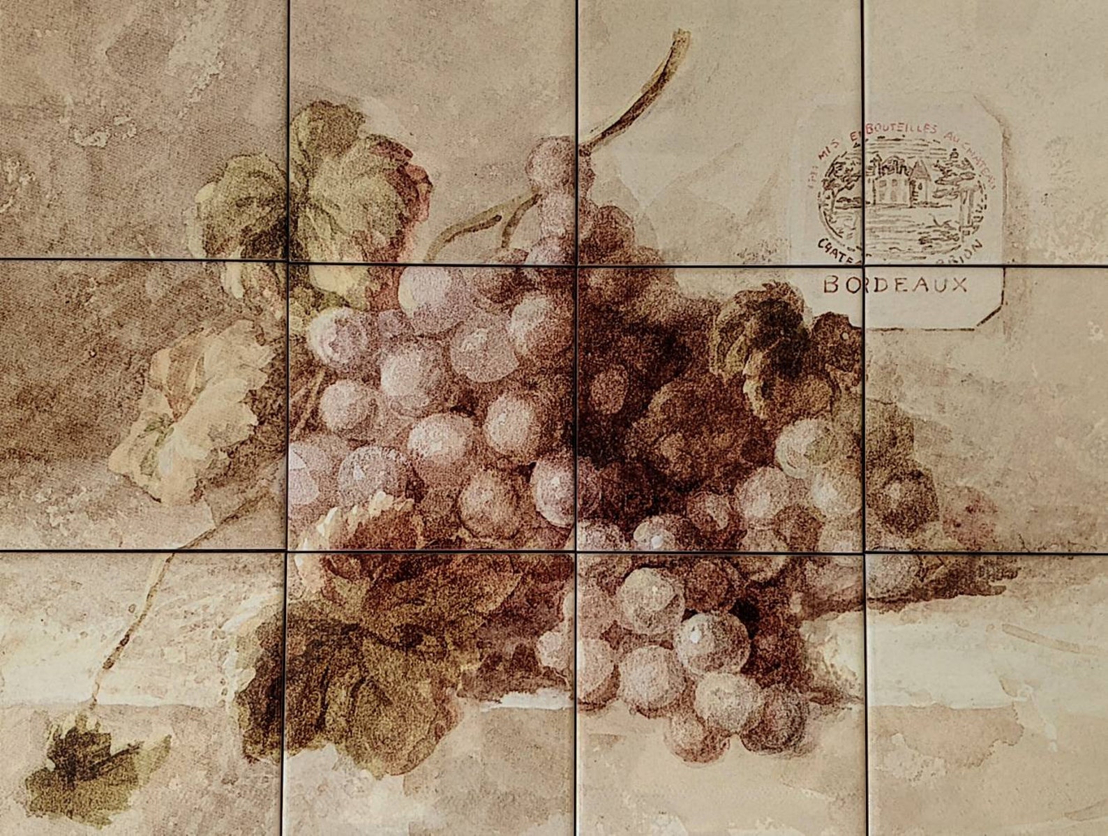 Grapes Ceramic Tile Mural Backsplash. - Etsy