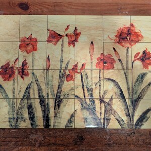 Poppy Ceramic Tile Mural Backsplash. - Etsy