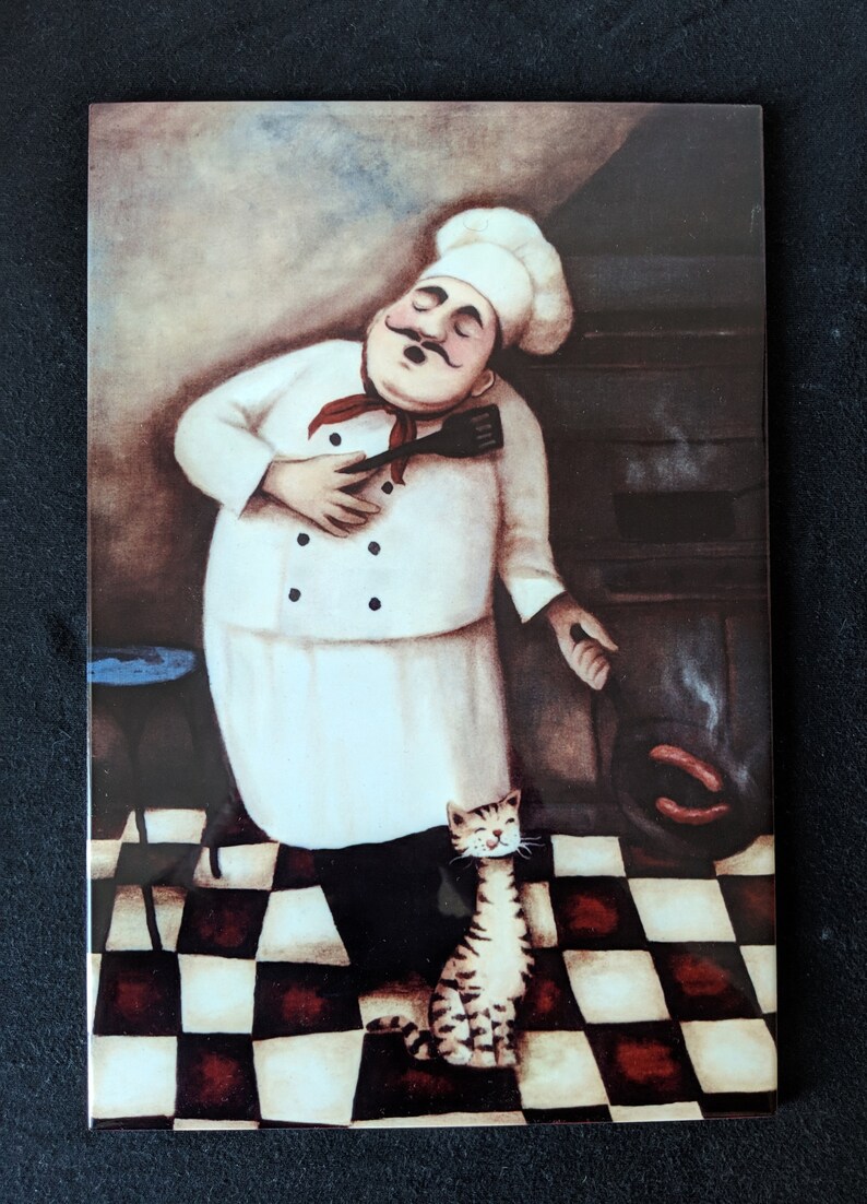 Chef Ceramic Wall Art Tile 8 by 12 Glossy Finish - Etsy