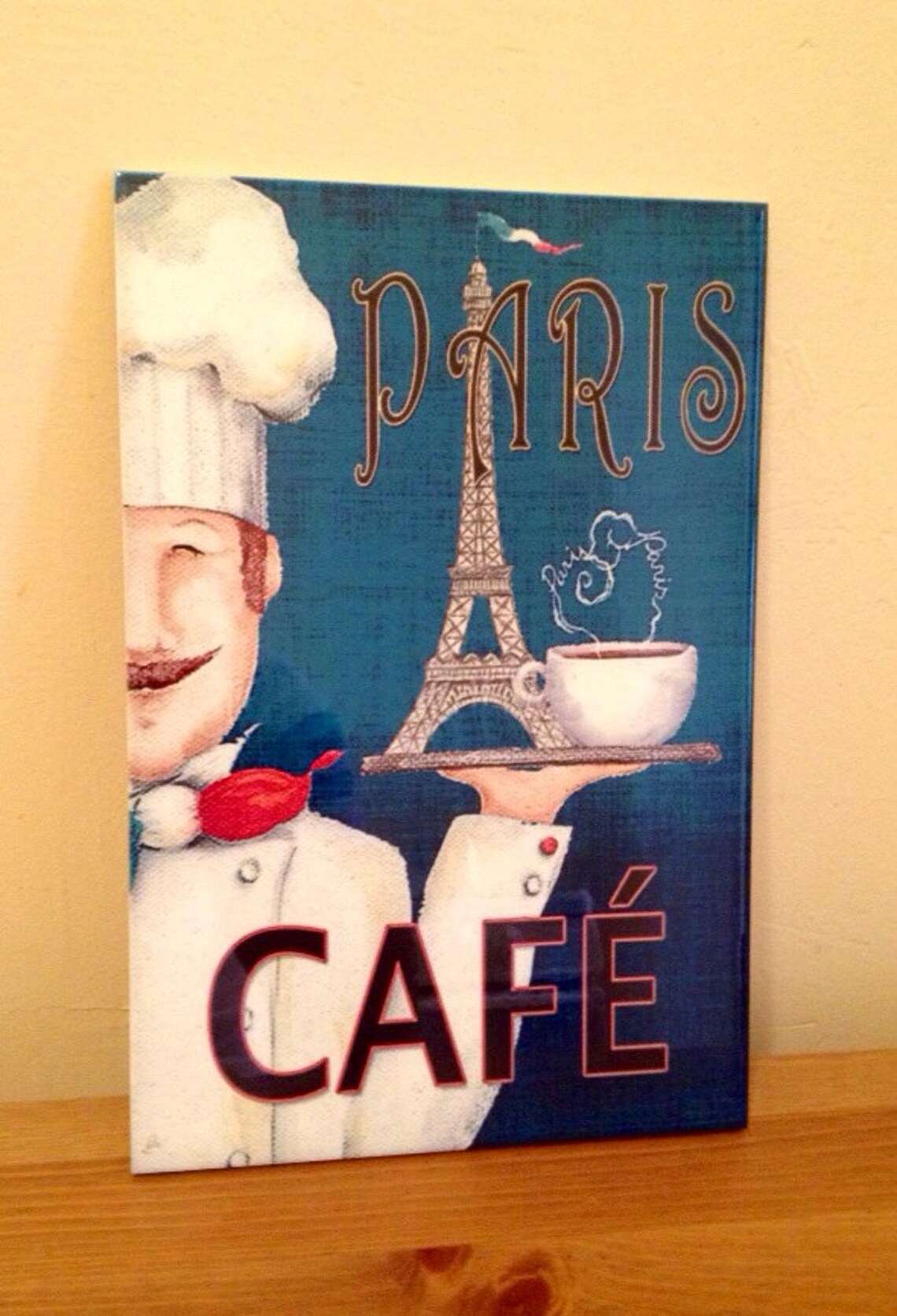 Paris Cafe Ceramic Wall Art Tile, 8" by 12" Glossy Finish, With or ...