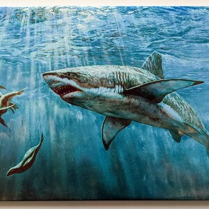 Shark Ceramic Wall Art Tile, 8" by 12" Glossy Finish, With or Without ...
