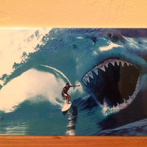 Shark Ceramic Wall Art Tile, 8" by 12" Glossy Finish, With or Without ...