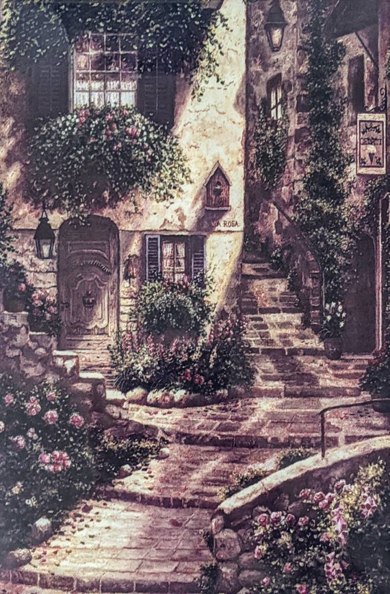 Italian Courtyard Ceramic Wall Art Tile 8 by 12 | Etsy