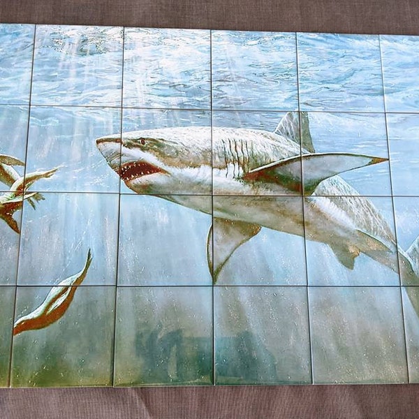 Shark Tile Mural - Etsy