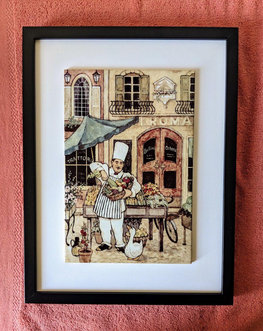 Chef Ceramic Wall Art Tile, 8" by 12" Glossy Finish, With or Without A ...