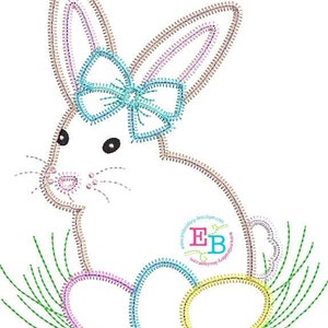 Bunny Eggs Zigzag Applique, INSTANT DOWNLOAD, Multiple Sizes & Formats ...