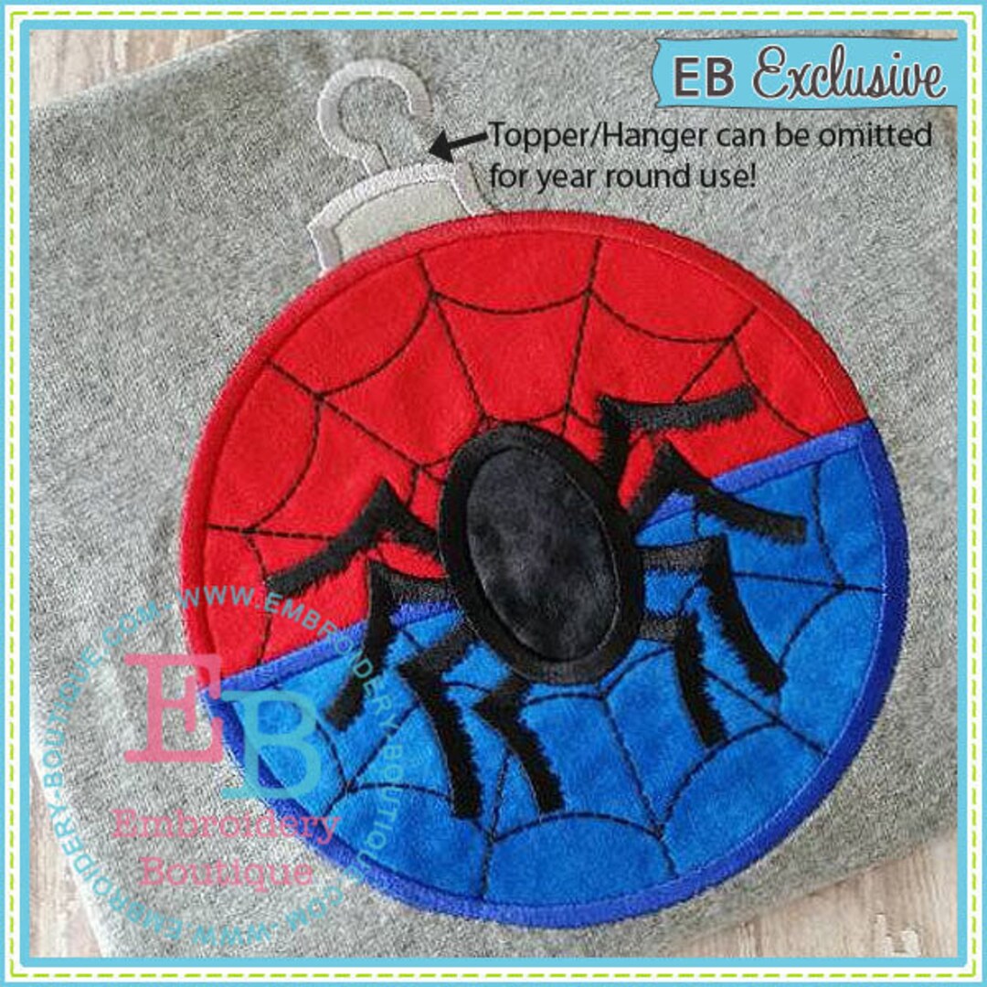 Spider Ornament Applique, INSTANT DOWNLOAD, Multiple Sizes & Formats ...