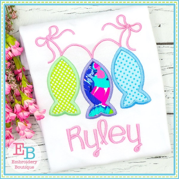Fishing Applique - Etsy