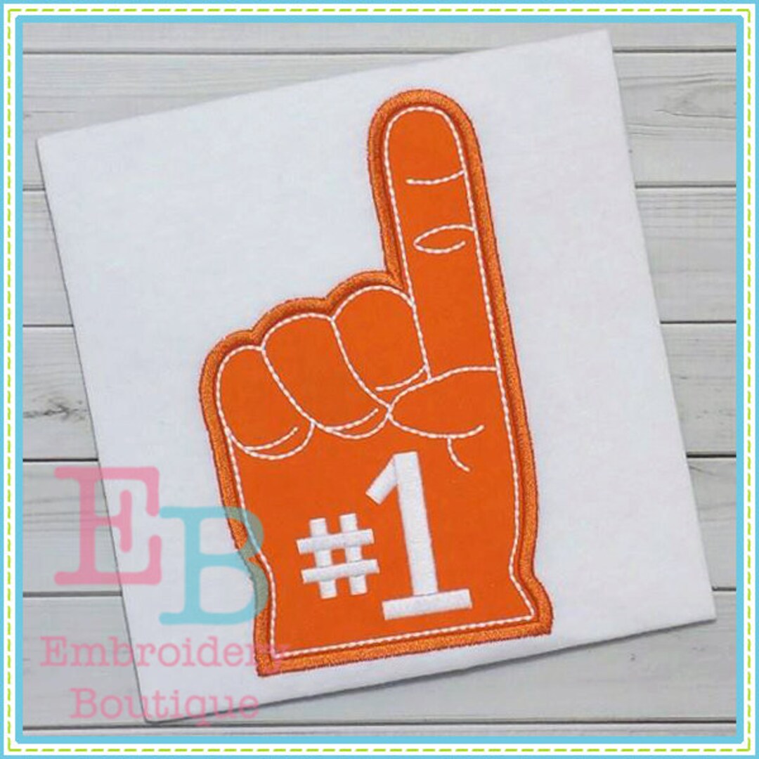 Number 1 Hand Applique Embroidery Design: Sports Fan (instant Download ...