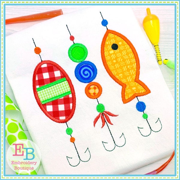 Fishing Applique - Etsy