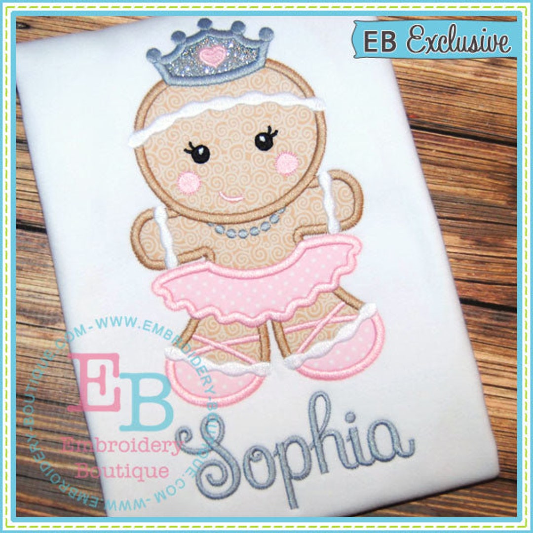 Ginger Princess Applique, INSTANT DOWNLOAD, Multiple Sizes & Formats ...