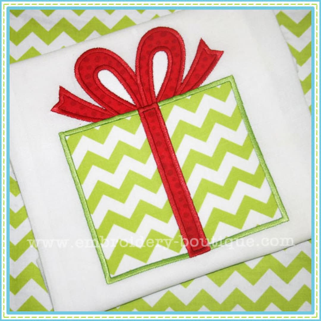 Present 2 Applique, INSTANT DOWNLOAD, Multiple Sizes & Formats, Machine ...
