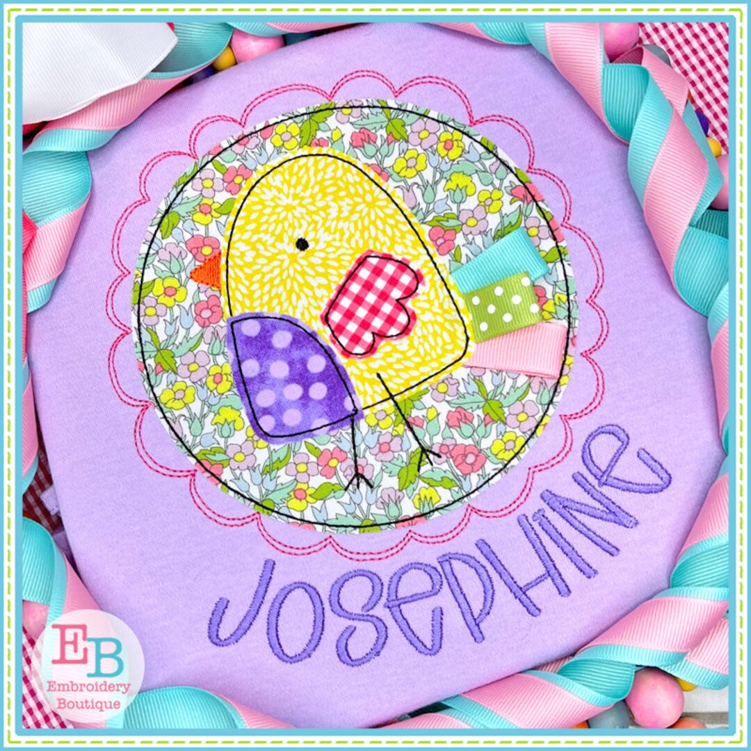 Girl Chick Circle Applique, INSTANT DOWNLOAD, Multiple Sizes & Formats ...