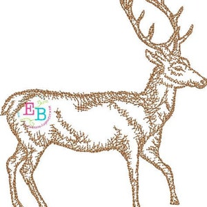 Buck Embroidery Design: Deer Machine Embroidery File (digital Download ...