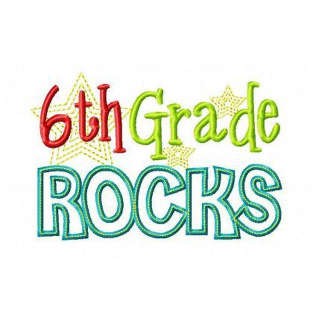 Sixth Grade Rocks, INSTANT DOWNLOAD, Multiple Sizes & Formats, Machine ...