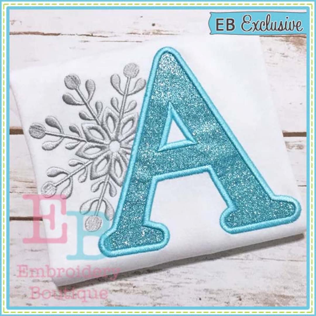 Winter Snowflake Applique Alphabet, INSTANT DOWNLOAD, Multiple Sizes ...