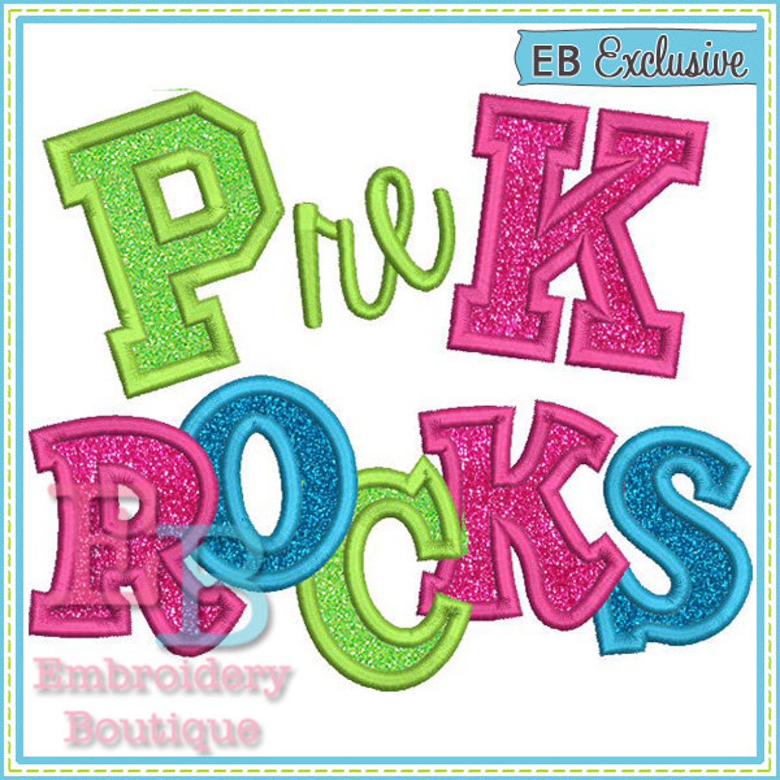 Pre K Rocks Applique This Design is to Be Used on an - Etsy