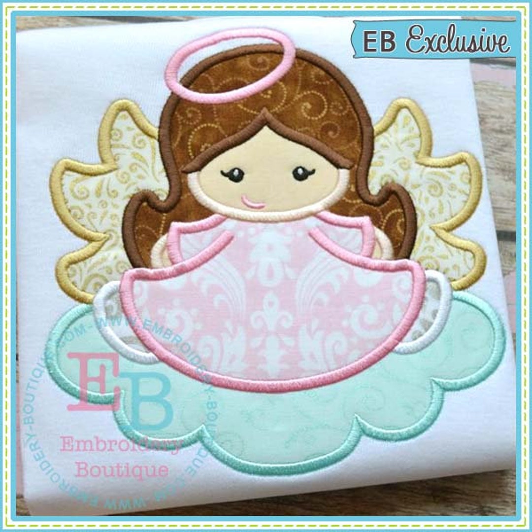 Angel Applique, INSTANT DOWNLOAD, Multiple Sizes & Formats, Machine ...