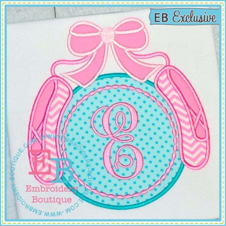 Ballet Shoes Applique Embroidery Design: Multiple Sizes & Formats ...