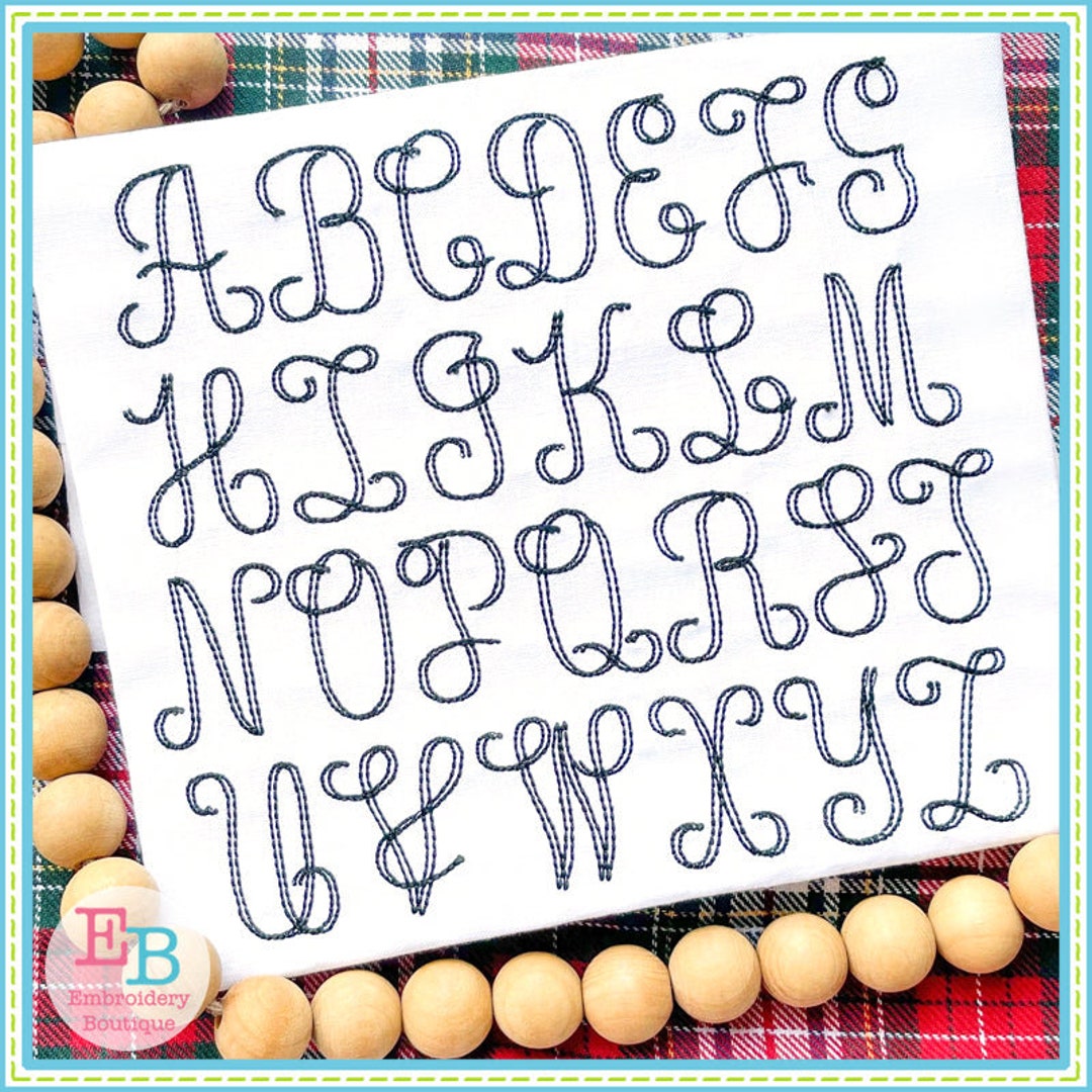 Double Monogram Embroidery Font, INSTANT DOWNLOAD, Multiple Sizes and ...