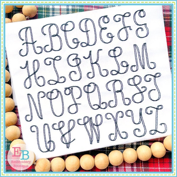 Double Script Applique Font - Etsy