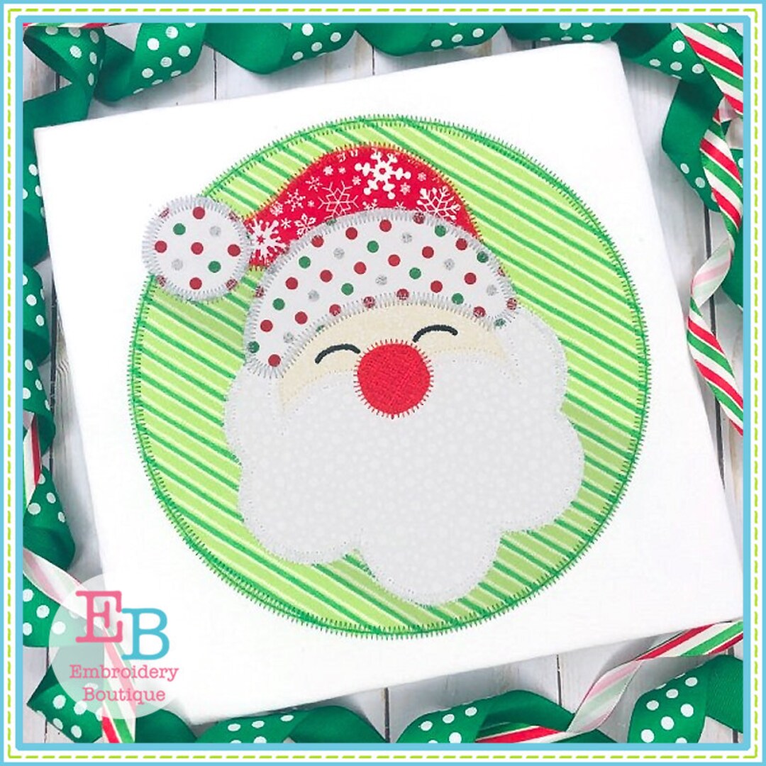 Simple Santa Circle Zigzag Applique, INSTANT DOWNLOAD, Multiple Sizes ...