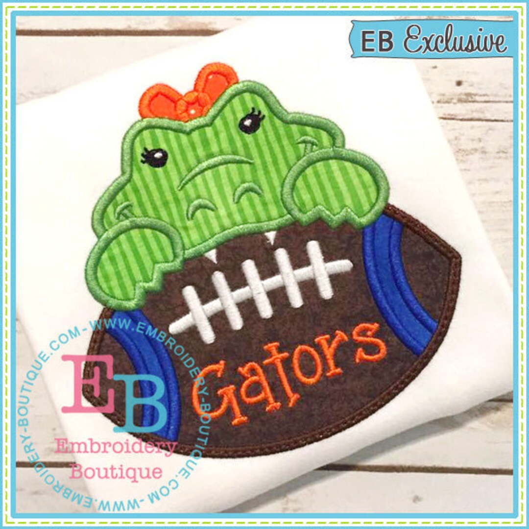 Football Gator Girl Applique, INSTANT DOWNLOAD, Multiple Sizes ...