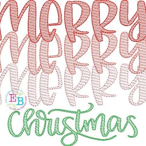 Merry Merry Sketch Embroidery Design, INSTANT DOWNLOAD, Multiple Sizes ...
