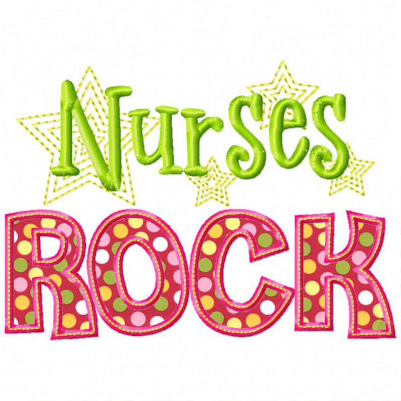 Nurses Rock Applique, INSTANT DOWNLOAD, Multiple Sizes & Formats ...