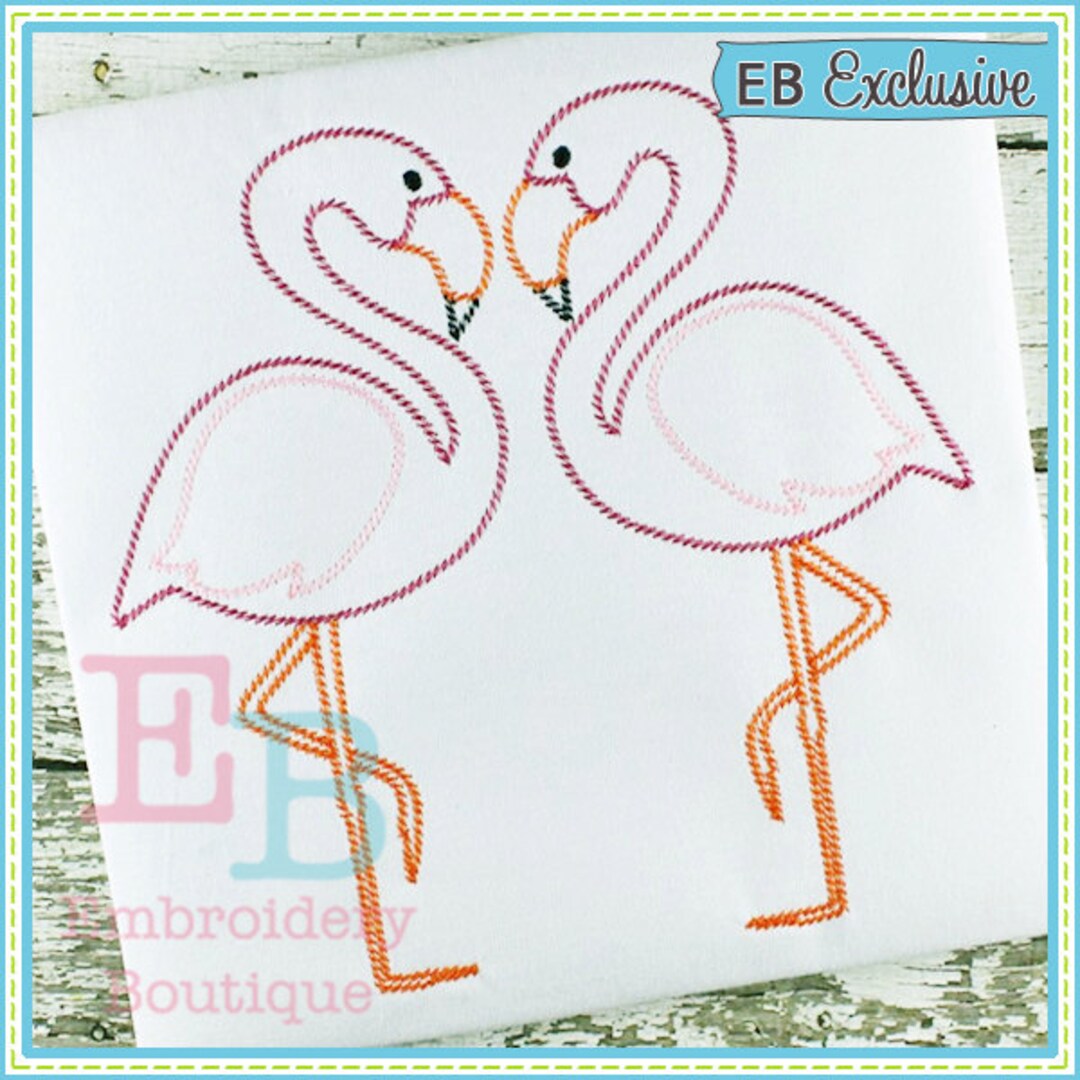 Flamingo Embroidery Design, INSTANT DOWNLOAD, Multiple Sizes & Formats ...