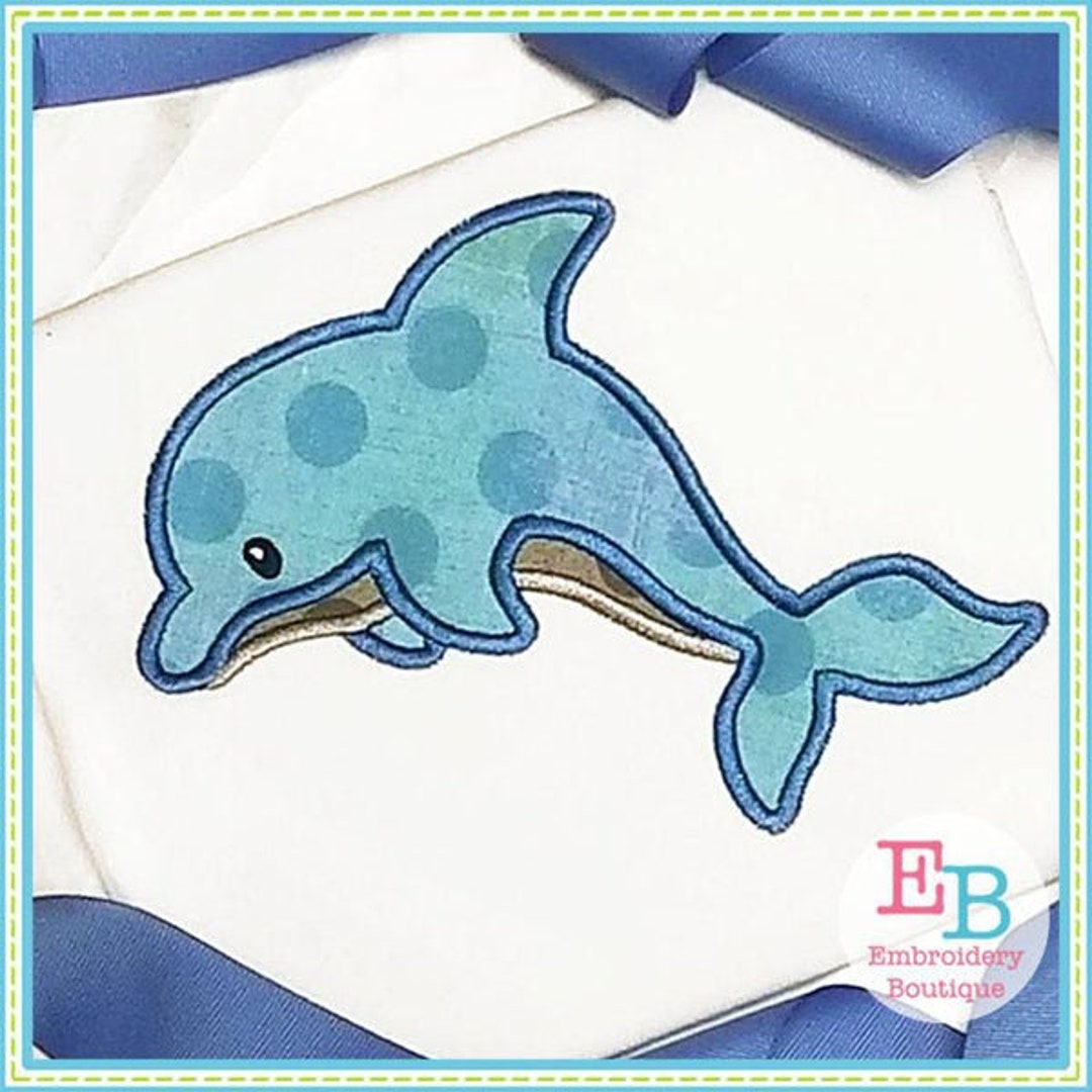 Dolphin 3 Applique, INSTANT DOWNLOAD, Multiple Sizes & Formats, Machine ...