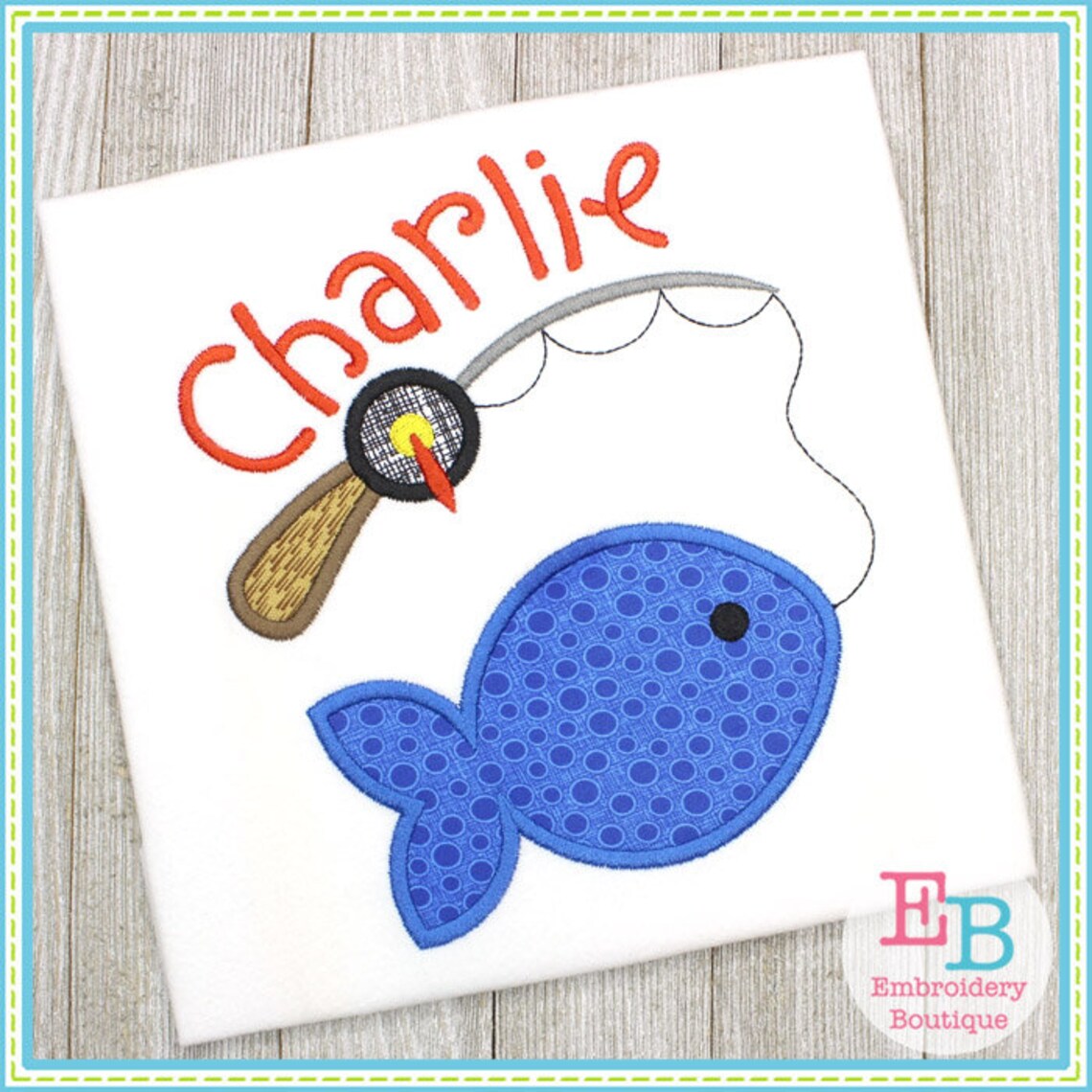 Fish on a String Satin Applique INSTANT DOWNLOAD Multiple - Etsy