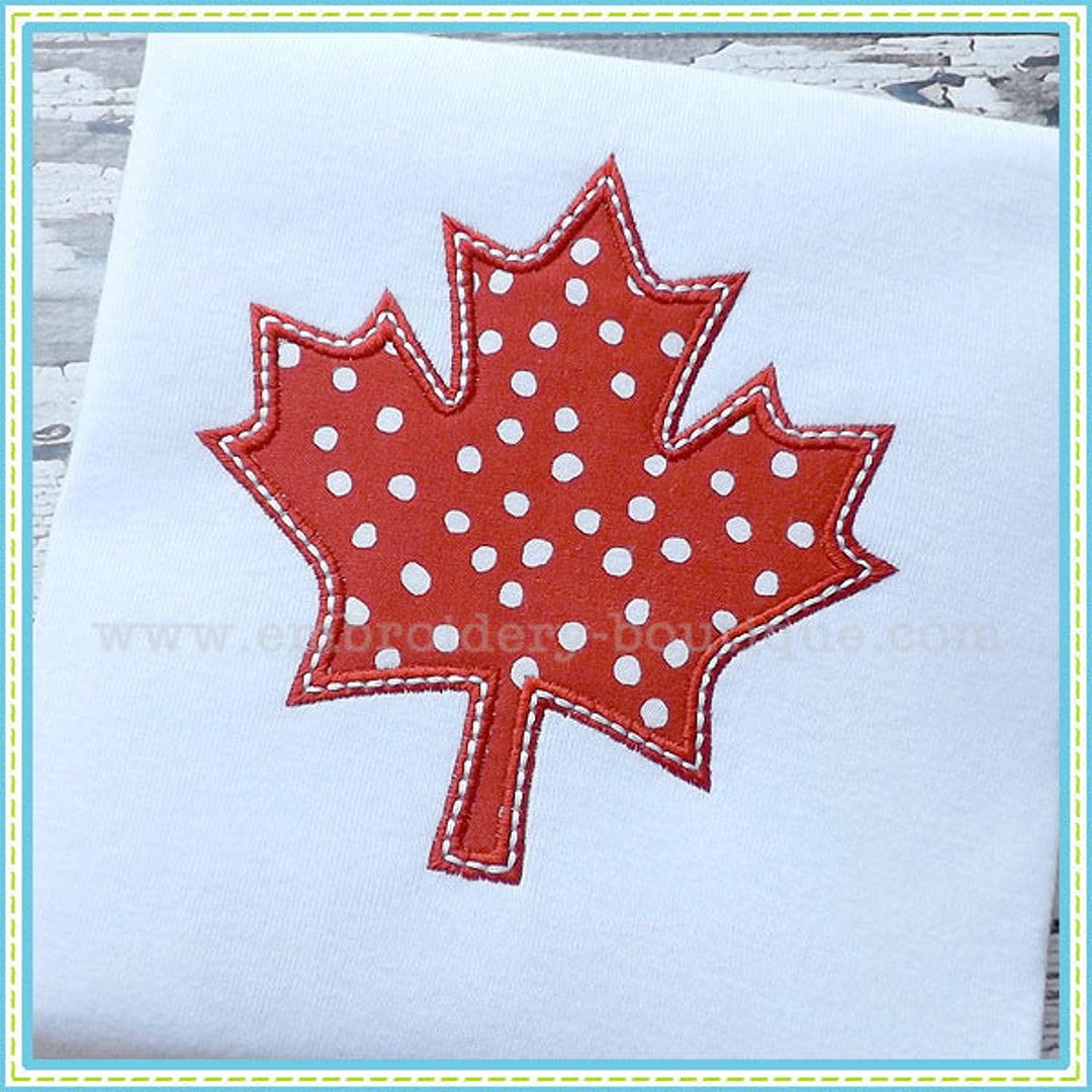 Maple Leaf Applique, INSTANT DOWNLOAD, Multiple Sizes & Formats ...
