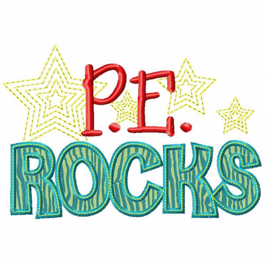 PE Rocks Applique, INSTANT DOWNLOAD, Multiple Sizes & Formats, Machine ...