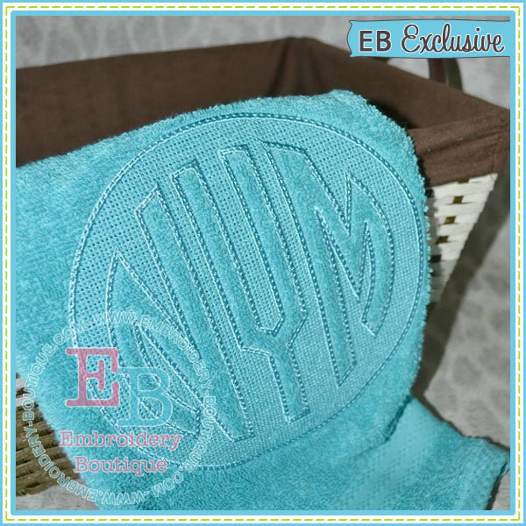 Embossed Circle Monogram Embroidery Font: Machine Embroidery Digital ...