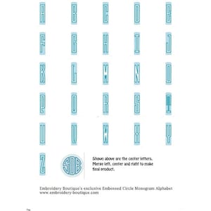 Embossed Circle Monogram Embroidery Font: Machine Embroidery Digital ...