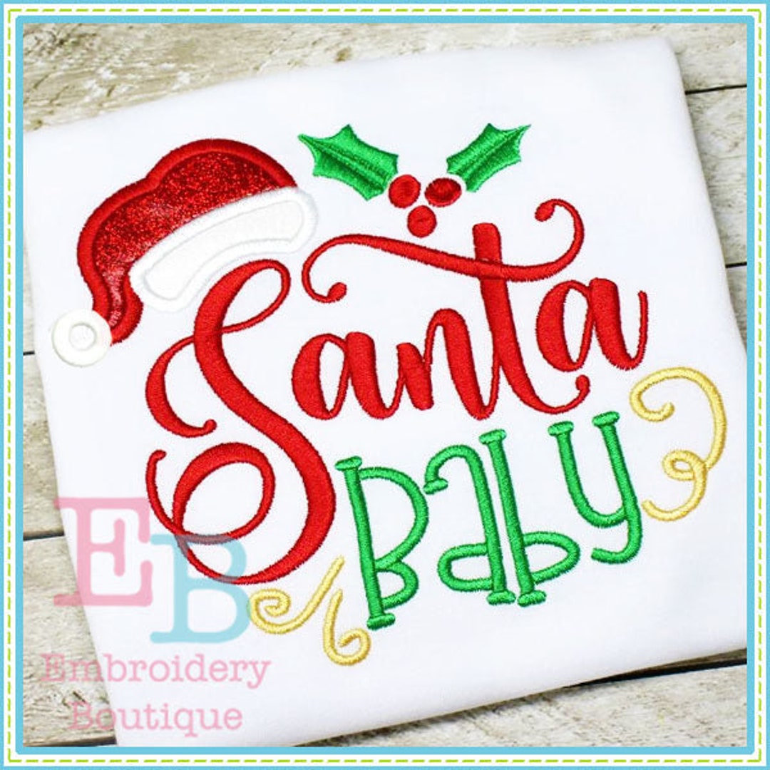 Santa Baby Applique, INSTANT DOWNLOAD, Multiple Sizes & Formats ...