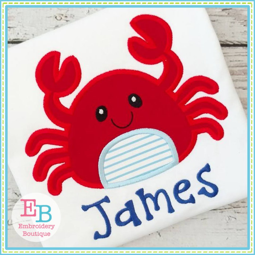 Crab 2 Applique, INSTANT DOWNLOAD, Multiple Sizes & Formats, Machine ...