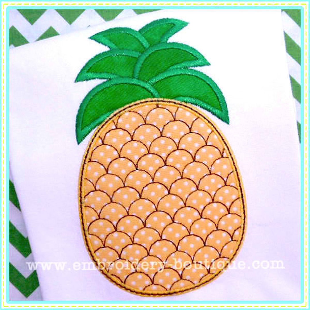 Pineapple 2 Applique, INSTANT DOWNLOAD, Multiple Sizes & Formats ...