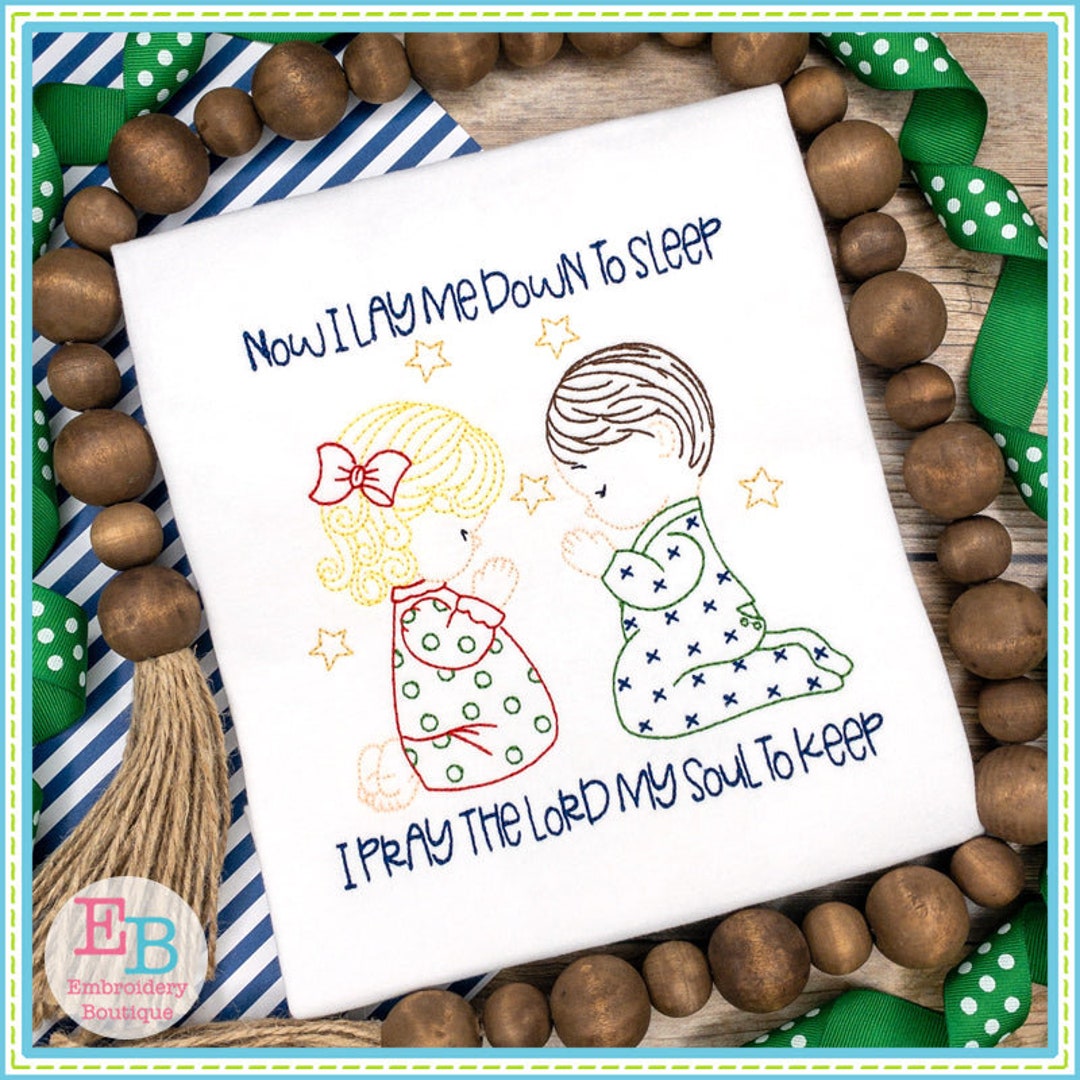 Praying Babies Embroidery Design: Religious Kids (digital File) - Etsy
