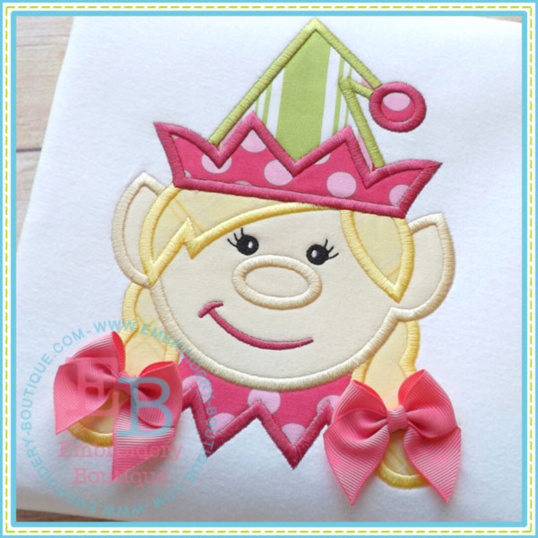 Girl Elf Applique, INSTANT DOWNLOAD, Multiple Sizes & Formats, Machine ...