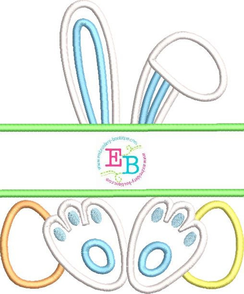Boy Bunny Ears Banner Satin Applique INSTANT DOWNLOAD - Etsy